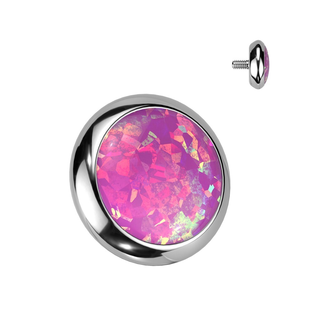 Pink Opal Titanium Microdermal Dermal Piercing Top | eBay