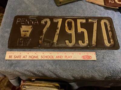 License Plate Tag Vintage Pennsylvania Penna 1917 279570 Rustic | eBay