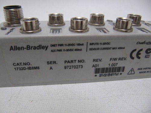 Allen-Bradley DeviceNet Armor Block IO Module 8DI Cat. 1732D-IB8M8 Ser ...