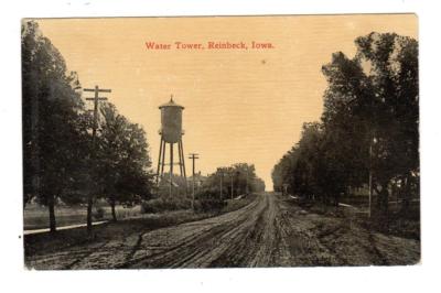 IA - REINBECK IOWA Postcard WATER TOWER DIRT ROAD | eBay