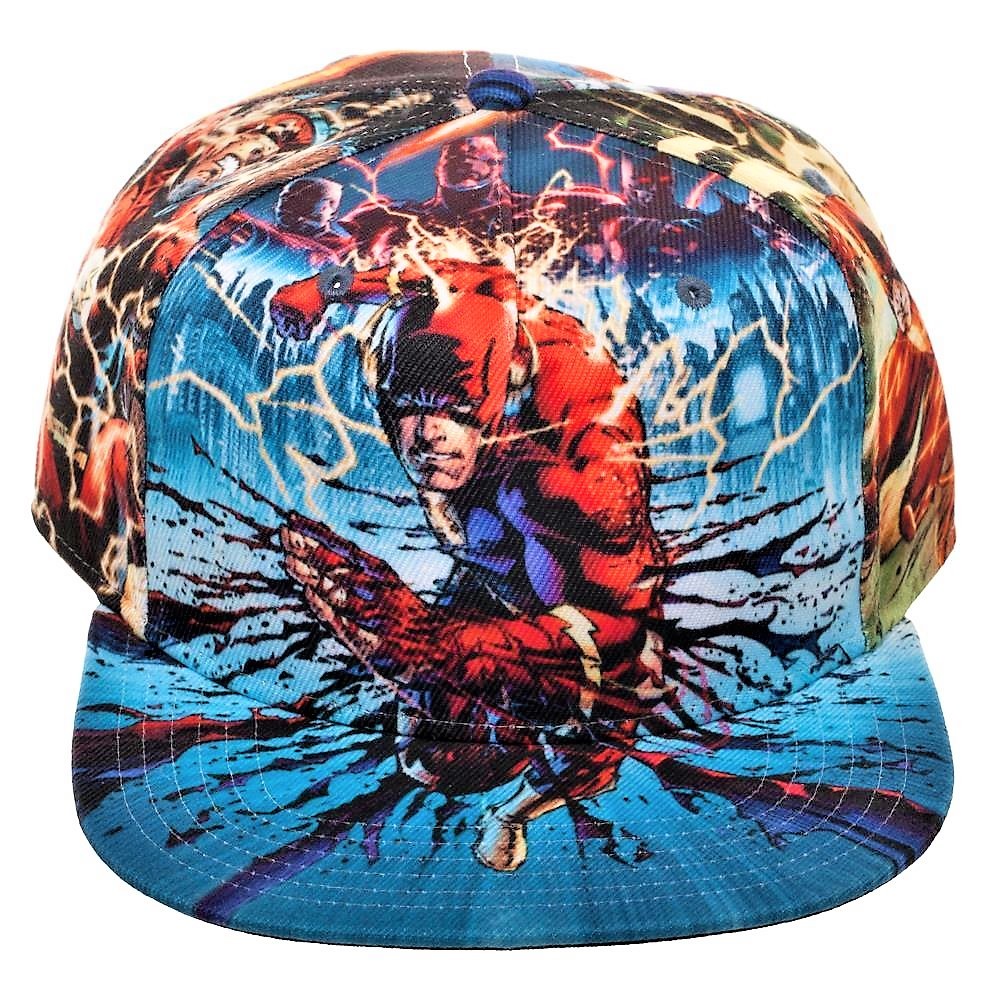 DC COMICS THE FLASH FLASHPOINT SUBLIMATED PRINT ALL OVER SNAPBACK HAT ...