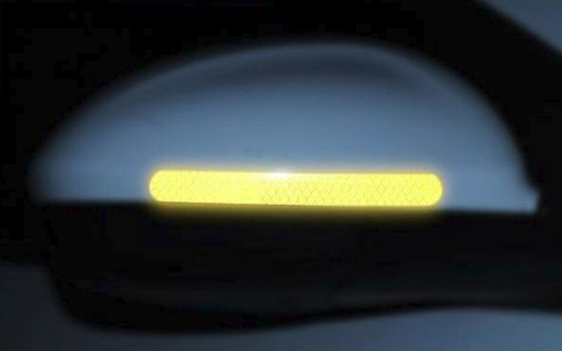 160mmx15mm Round Head Strip Reflective Graphics Yellow Decal Sticker ...