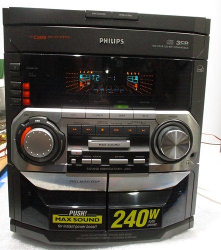 Philips Hi-Fi System FW-C399/37 CD Cassette Digital Sound Speakers ...