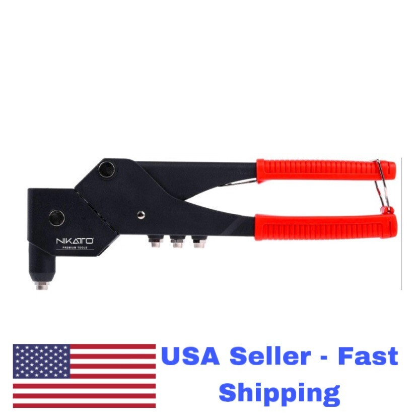 Hand Riveter, 4 NOZZLES 1/8"-3/32"-5/32"-3/16", Heavy Duty Swivel Head ...