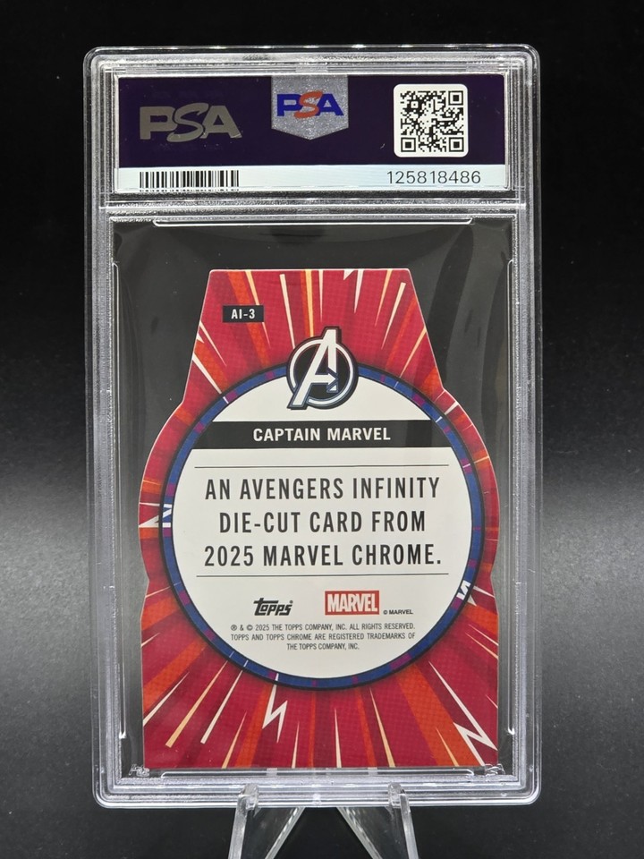 2025 Topps Chrome CAPTAIN MARVEL Infinity Die Cut Black /10 - PSA 10 ...