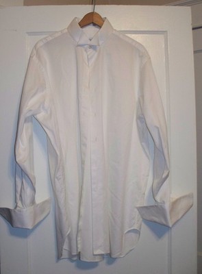MENS ROBERT TALBOTT PROTOCOL WHITE FANCY TUXEDO SHIRT FRENCH CUFF 17/35 ...