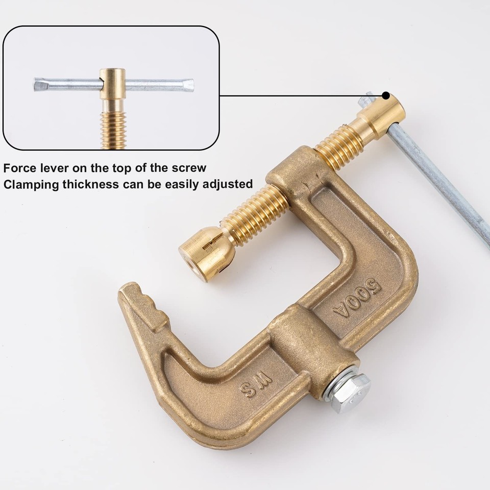 Welding Ground Clamp 500Amp G-style Solid Brass Clamping Range up to ...