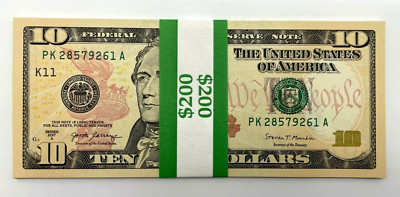 NEW Uncirculated TEN Dollar Bills Series 2017A $10 Sequential Notes LOT ...