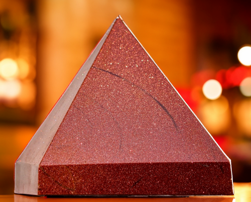 110MM Red Goldstone Pyramid Red Sandstone Crystal Healing Metaphysical ...