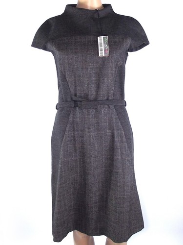 Fabrizio Lenzi Robe Genou Femme 42 M Medium Gris Laine Évasée Ceinture | eBay