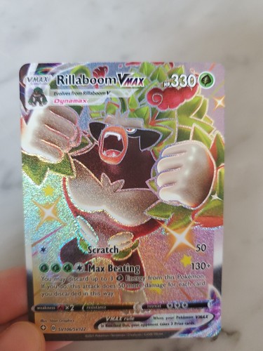 Rillaboom VMAX Ultra Rare SV106/SV122 Shining Fates Shiny Vault Pokemon ...