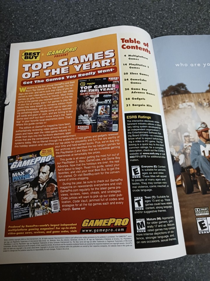 Rare 2003 Vintage Best Buy GamePro Top Video Games Of The Year Magazine ...