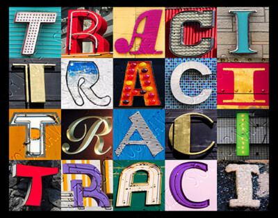 TRACI Name Poster featuring photos of actual sign letters | eBay