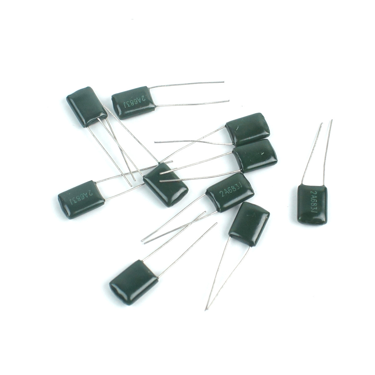 10 Pcs polyester film Tone Capacitors .068uf 100v 2A683J For Guitar ...