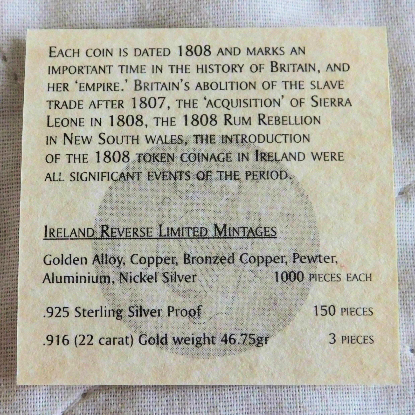 IRELAND GEORGE III 1808 PEWTER PROOF PATTERN CROWN - coa | eBay UK