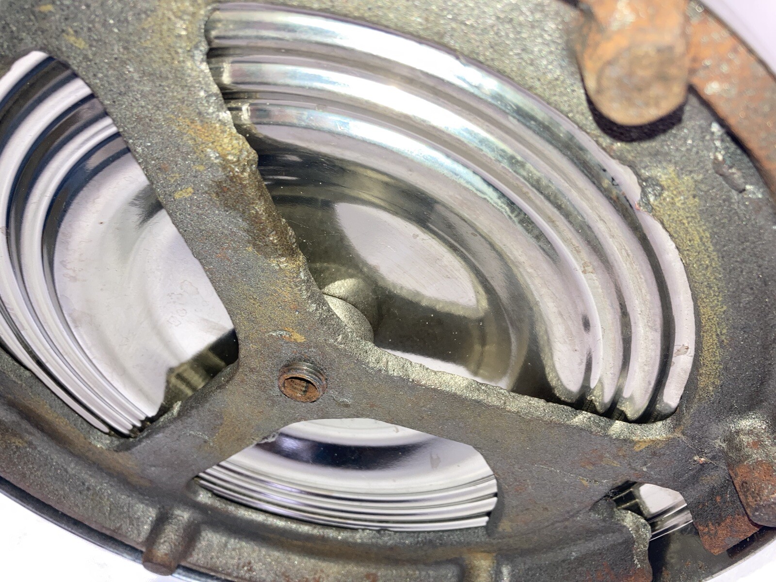 Vintage Ashtray Standing Wood Chrome Plate Cast Plate Insert Glass ...