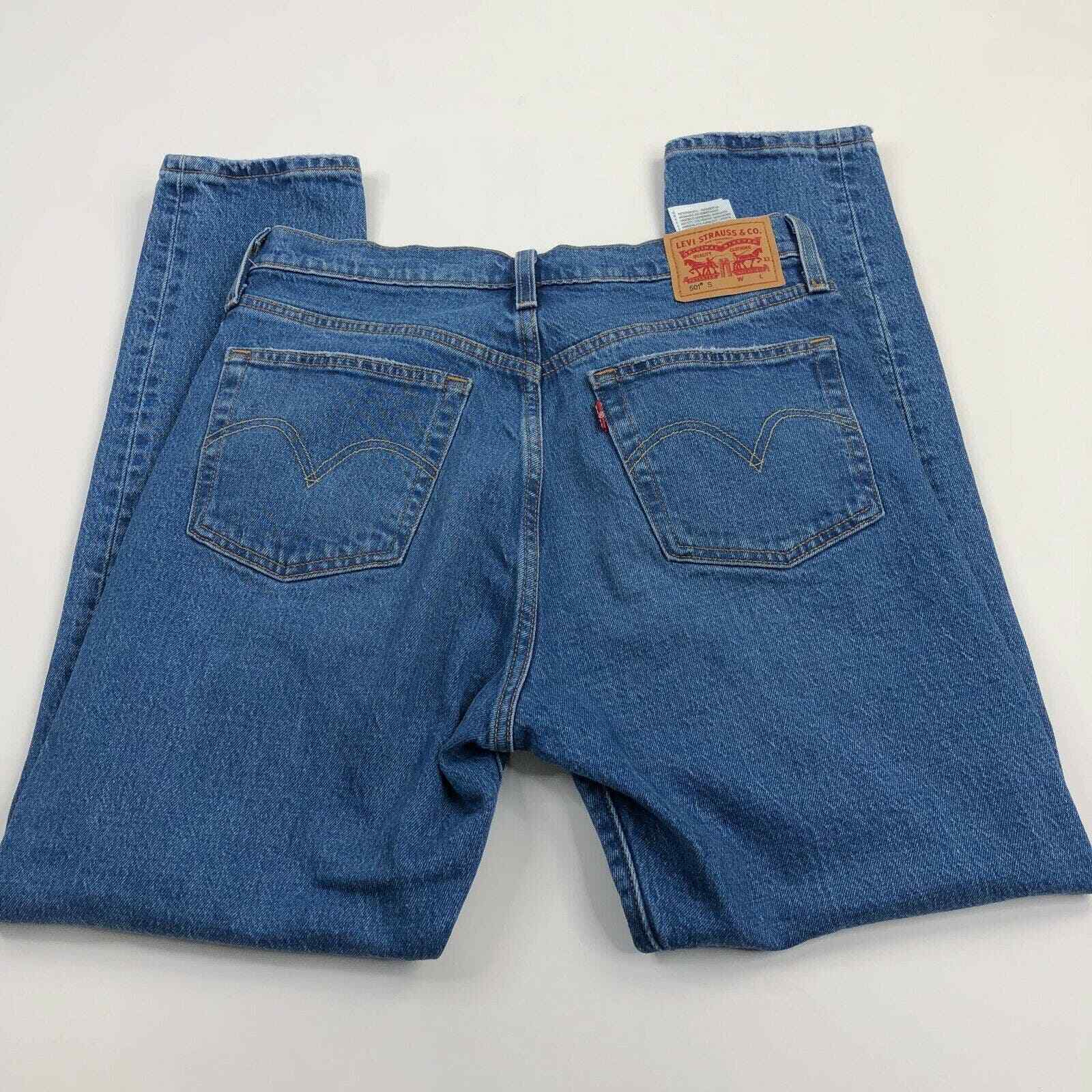 Levi's 501 Skinny Button Fly Distressed Denim Blue Je… - Gem