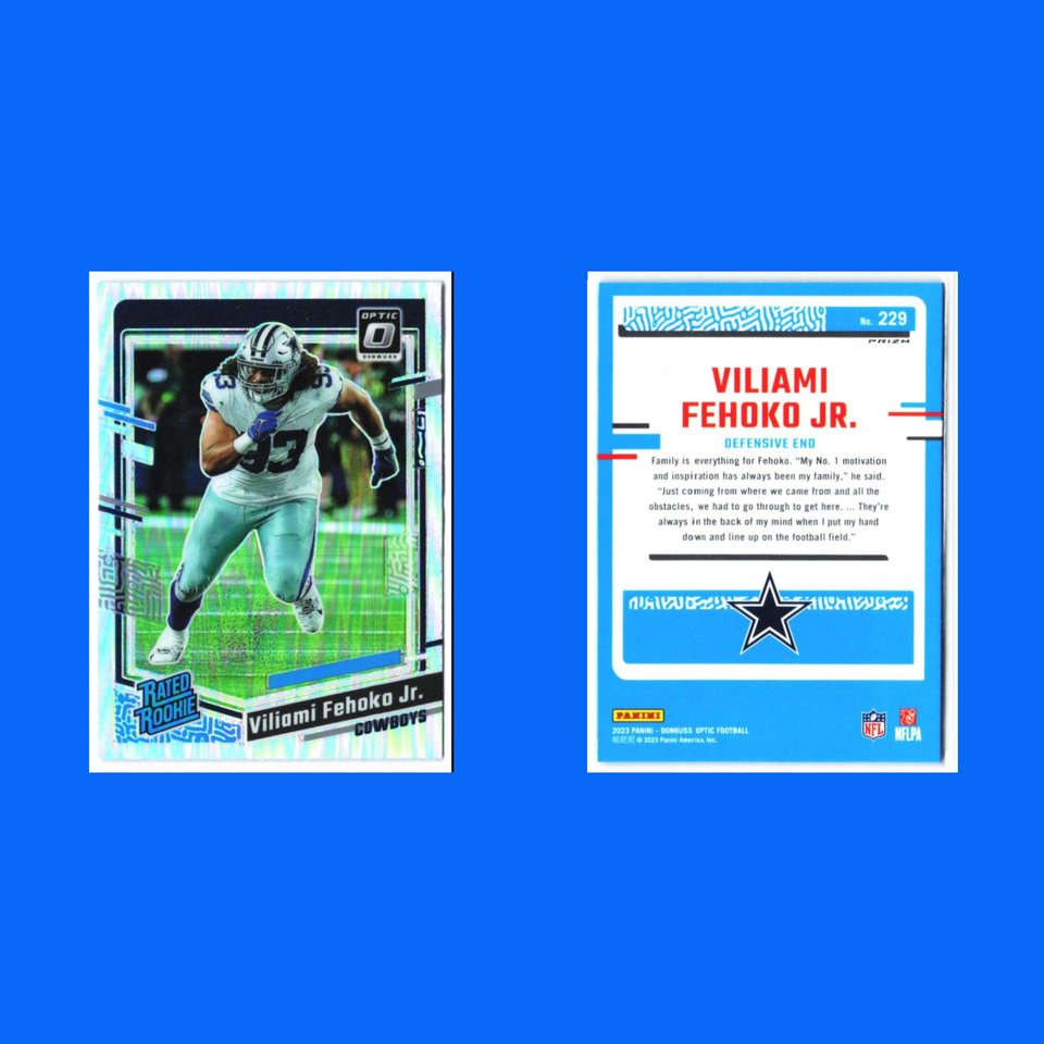 Viliami Fehoko Jr. Rookie #229 2023 Donruss Optic Holo Rated Rookie Cowboys Card | eBay