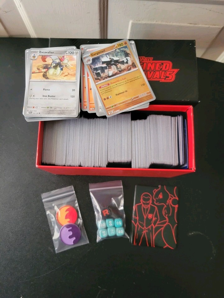 Pokemon 550ct Cards Destined Rivals Scarlet & Violet Box Dividers Dice ...