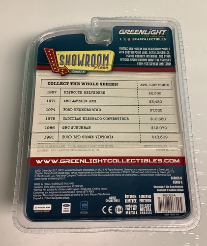 Greenlight Showroom Floor Series 6 1957 Plymouth Belvedere TARGET RED ...