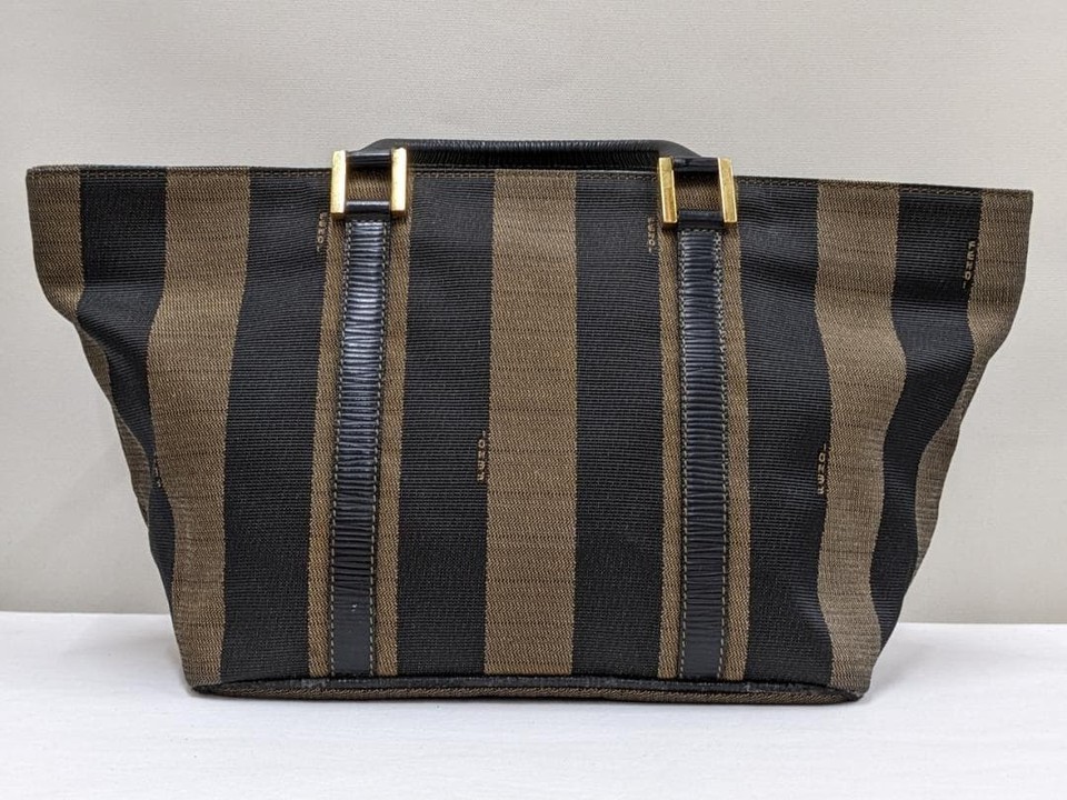 Borsa da barca in tela Fendi Pecan Gold Fittings Italia usata dal ...