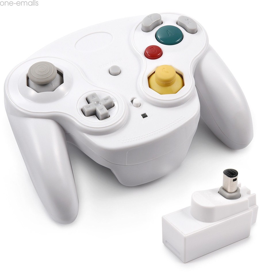 Wireless Game Controller w/ Adapter Wavebird For Gamecube Classic Retro ...