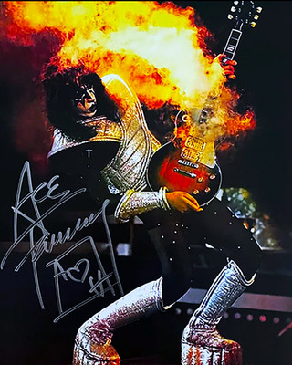 ACE FREHLEY SIGNED REPRINT KISS MUSICIAN SMOKING GUITAR 8"x10 ...