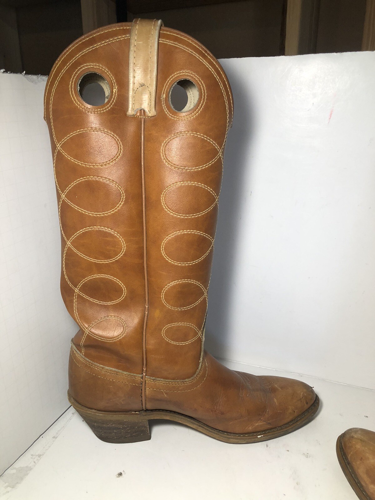 ACME Buckaroo Brown Leather Tall Western Cowboy Boots… - Gem