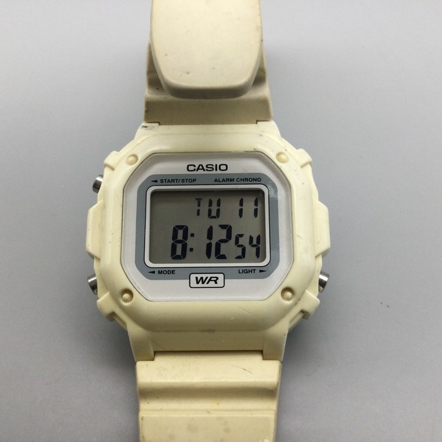 Digital Casio Watch Illuminator 3224 F-108whc White Resin Band ...
