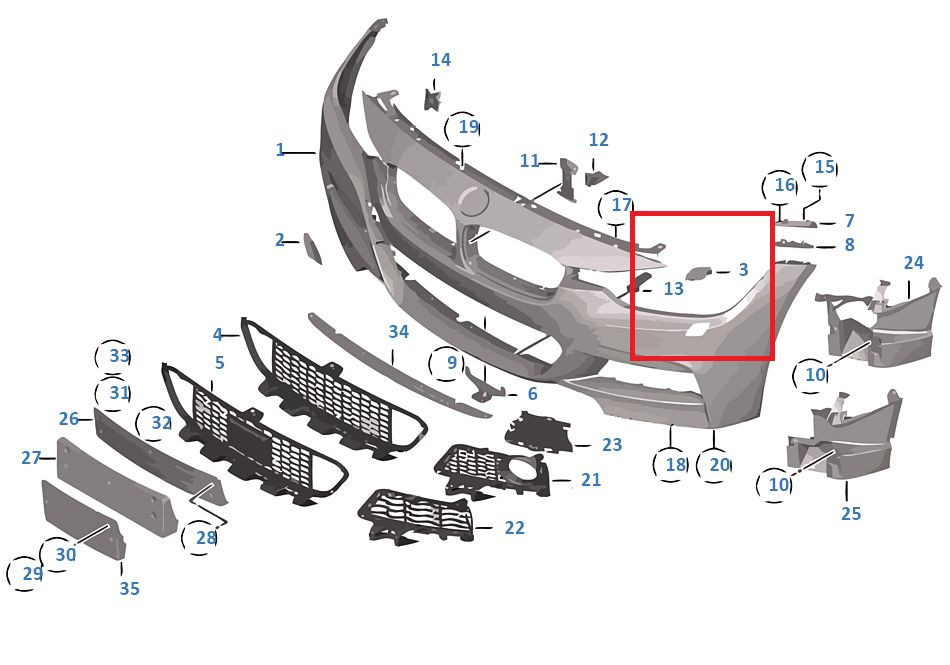 Painted or Primed Genuine BMW Right Head Light Washer Cover F30 F31 3 ...