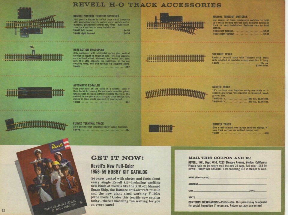 Revell - H-O Electric Trains Catalog - 1958-59 - Preview of a New Line ...