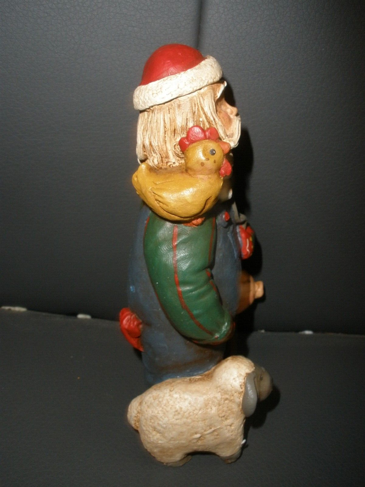 Vintage RARE 1990 Jim Shore Santa Americana Farmer w/ Pig, Sheep & Red ...