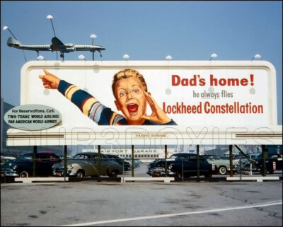1950's Lockheed Constellation Billboard Photo 8X10 - Los Angeles TWA ...