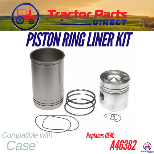 PISTON RING LINER KIT comp w Case® 207D LATE W/BOWL 2.600" REPLC ...