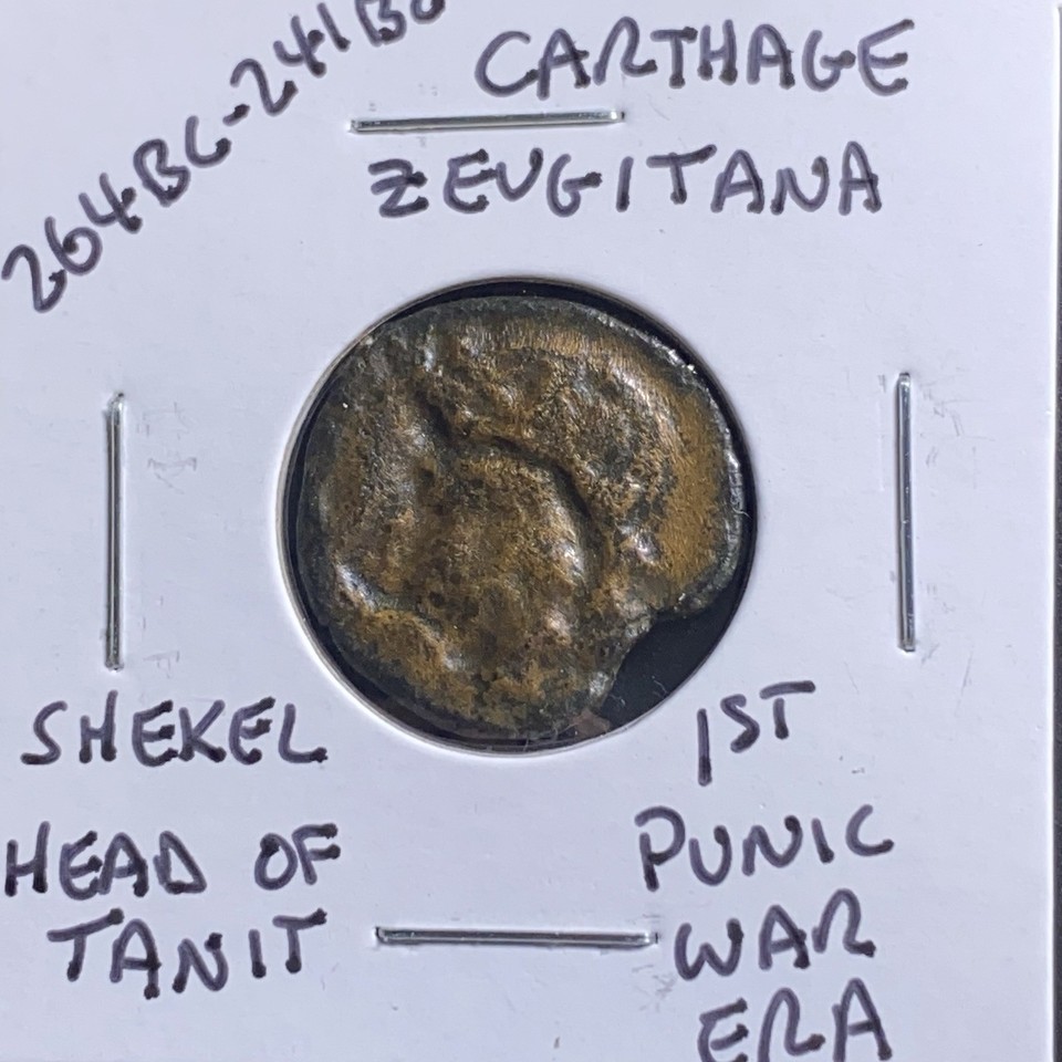 Carthage Empire 264BC-241BC Shekel Coin Tanit Horse 1st Punic War ...