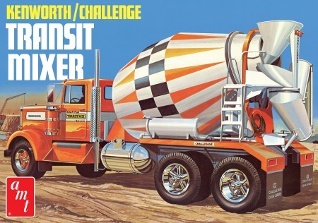 AMT 1215 1:25 Kenworth Cement Mixer Challenge Transit Plastic Model Kit ...