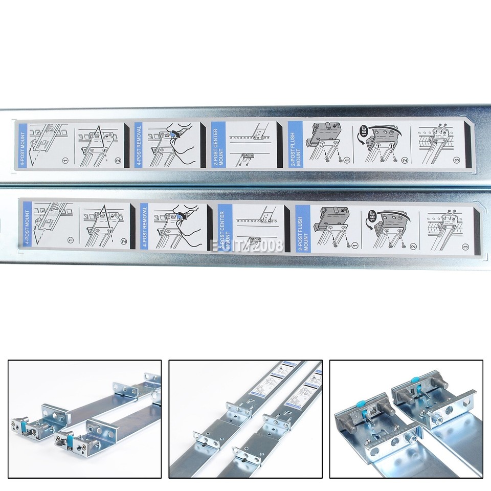 Dell R320 R420 R430 R640 R630 R620 R6415 1U Static Ready Rails Rail Kit ...