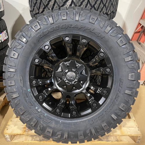 18x9 Fuel Vapor Black D560 Wheels 33" Nitto AT Tires 6x5.5 Toyota ...
