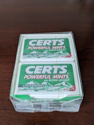 Certs Powerful Mints spearmint 1 box 12 packs Collector Retsyn ...