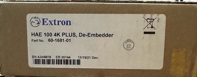 Extron HAE 100 4K Plus 4K/60 HDMI Audio De-Embedder 60-1681-01 for sale ...