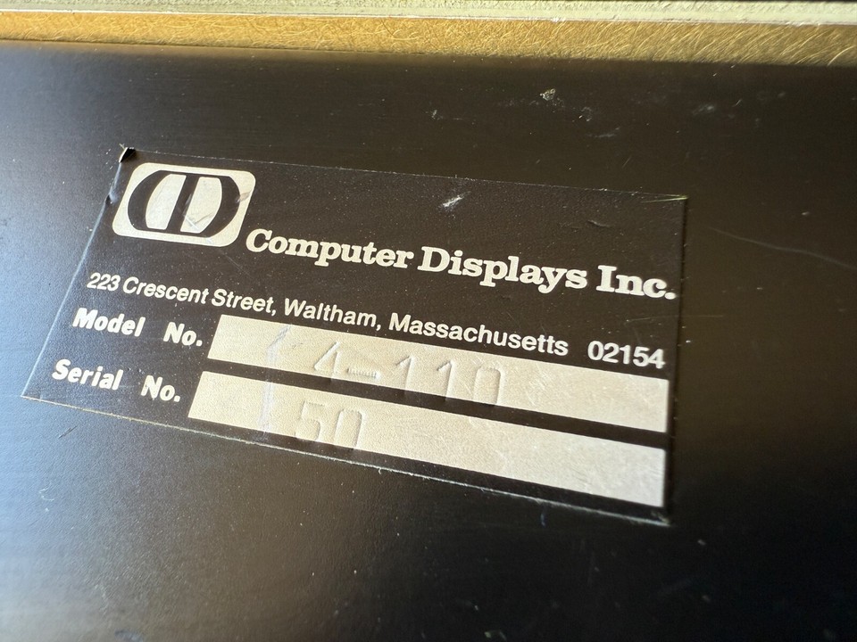 Computer Displays Inc 4-110 Graphic Input Controller Serial #50 Vintage ...