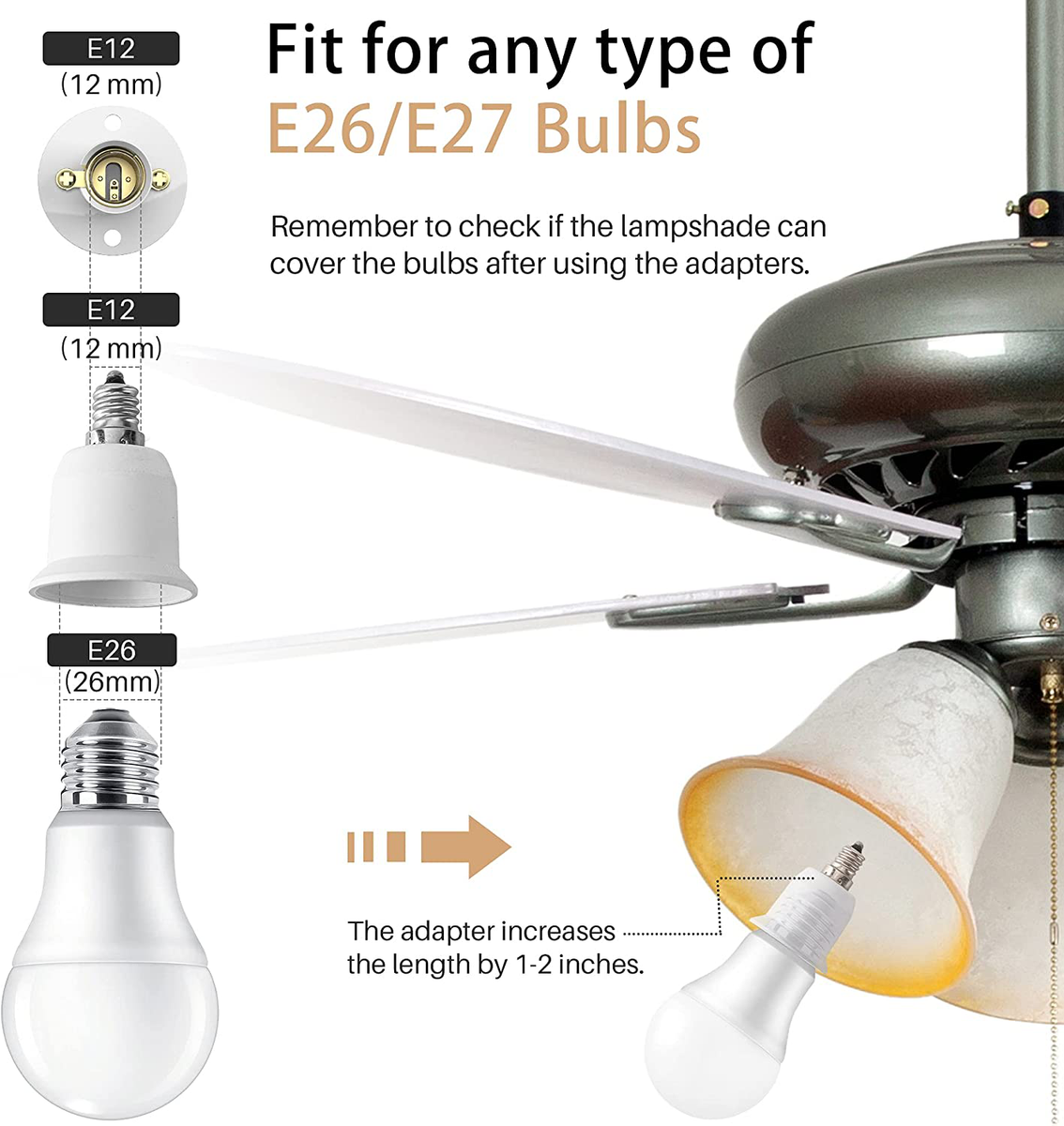 Ceiling Fan Light Adapter Vibrat Enterprise Led Bulb Converter Adapter