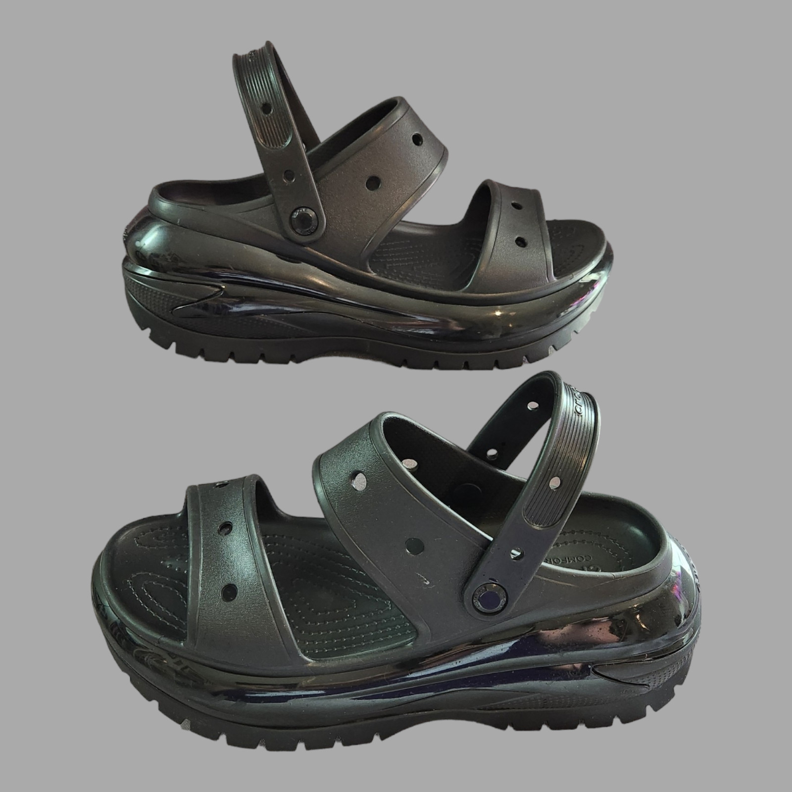 Crocs Classic Mega Crush Platform Sandals Black Men's… - Gem