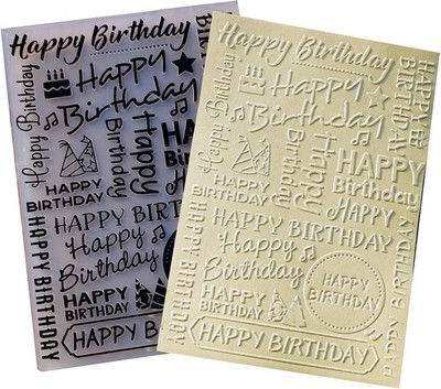 Happy Birthday Plastic Embossing Folders for Card Making Journling ...