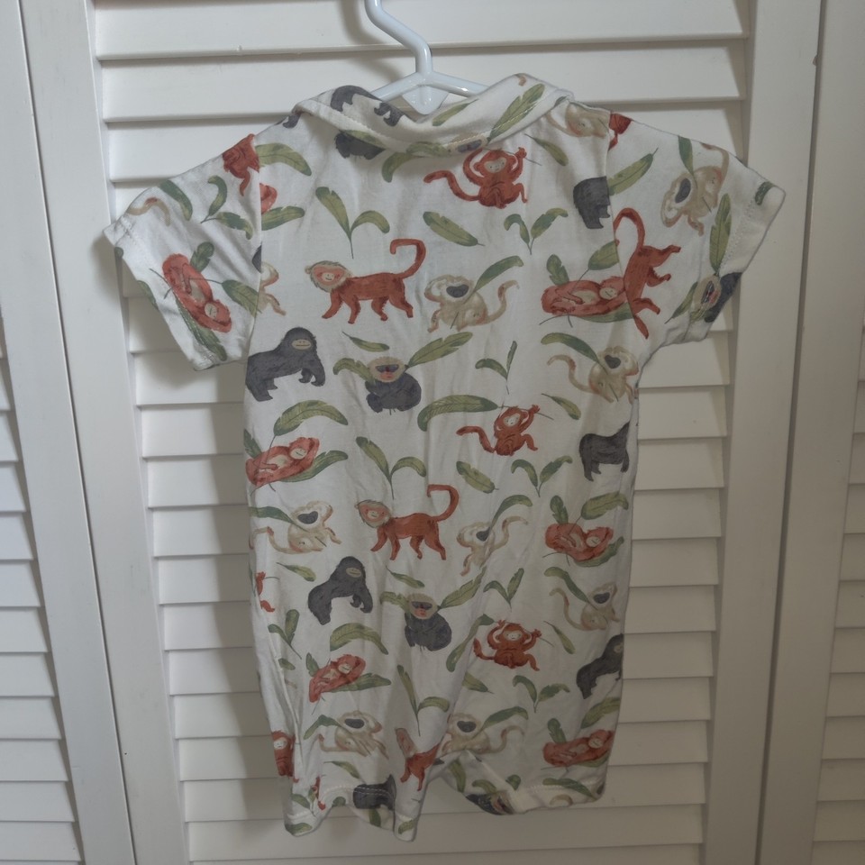 Angel Dear Bamboo Baby Romper with a Monkey Print Shortie Baby Size 3 ...