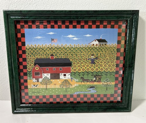 Colleen Sgroi Folk Art "Sun Valley Seeds" Sunflowers Farm Framed ...