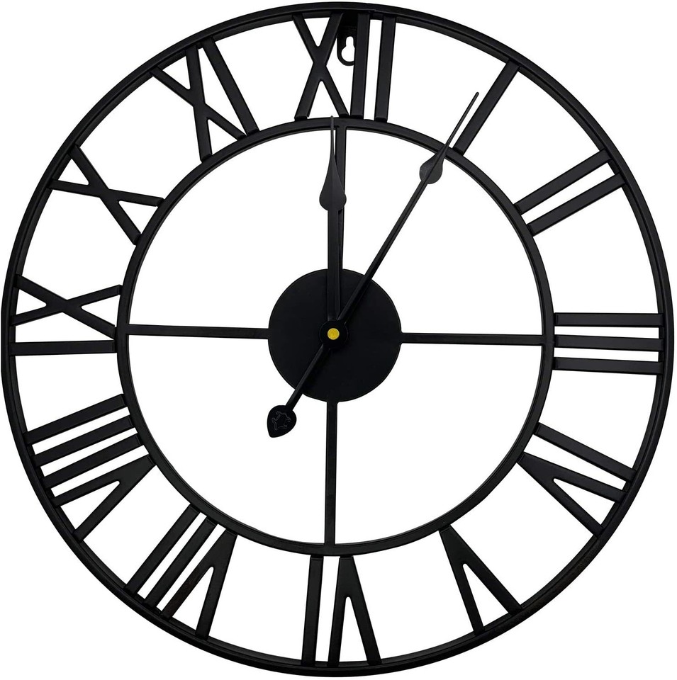 Extra Large Roman Clock Numerals Skeleton Open Face Round Wall Clock ...
