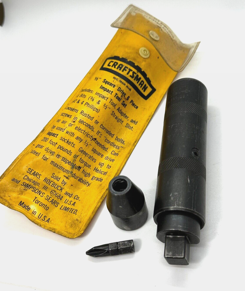 🇺🇸 Craftsman Tools 1/2 Impact Hand Strike Driver Screwdriver Bit Socket ...