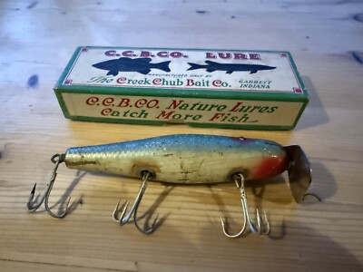 Vintage Creek Chub Wooden Lure Glass Eyes Surfster Rare Old fishing ...