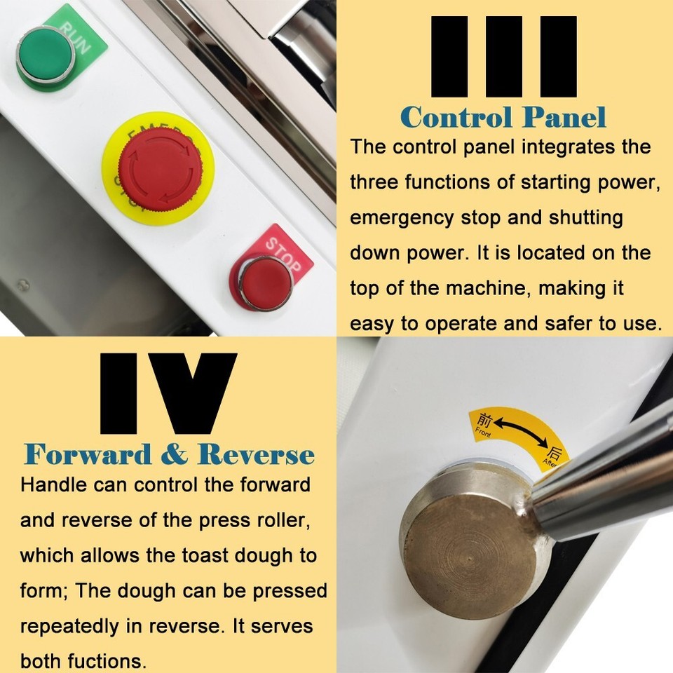 Commercial 110V Automatic Toast Bread Shaping Machine Dough Moulder ...